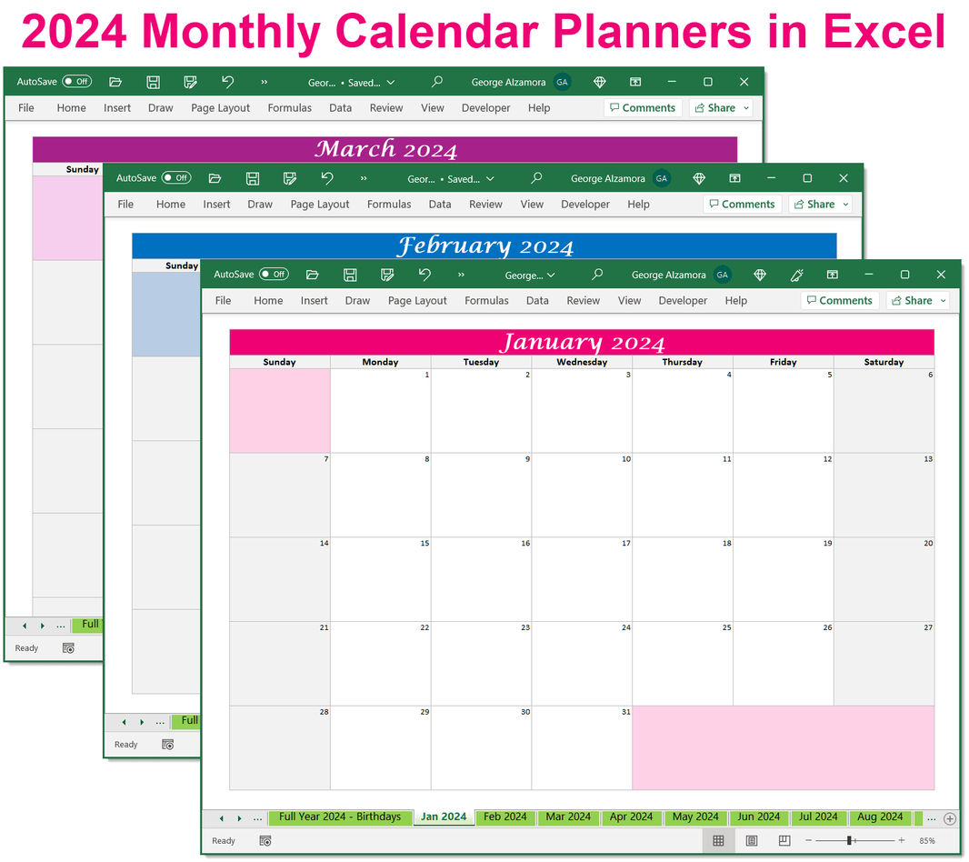 Budget Spreadsheet, Excel Checkbook, Calendars and Personal Finance ...