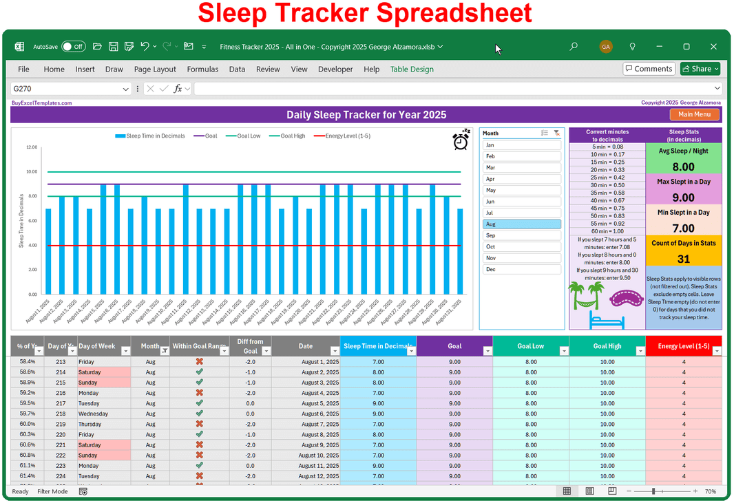 2025 Calendar Spreadsheet: Printable and Editable Planner in Excel ...