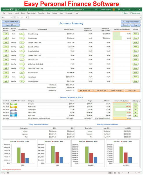 Personal Finance Software – BuyExcelTemplates.com