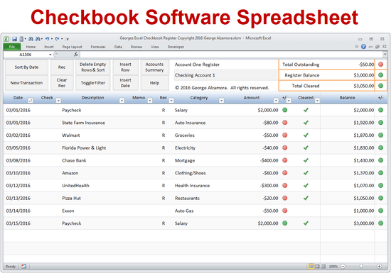 Best Selling Checkbook App Spreadsheet - Track and Reconcile in Excel ...